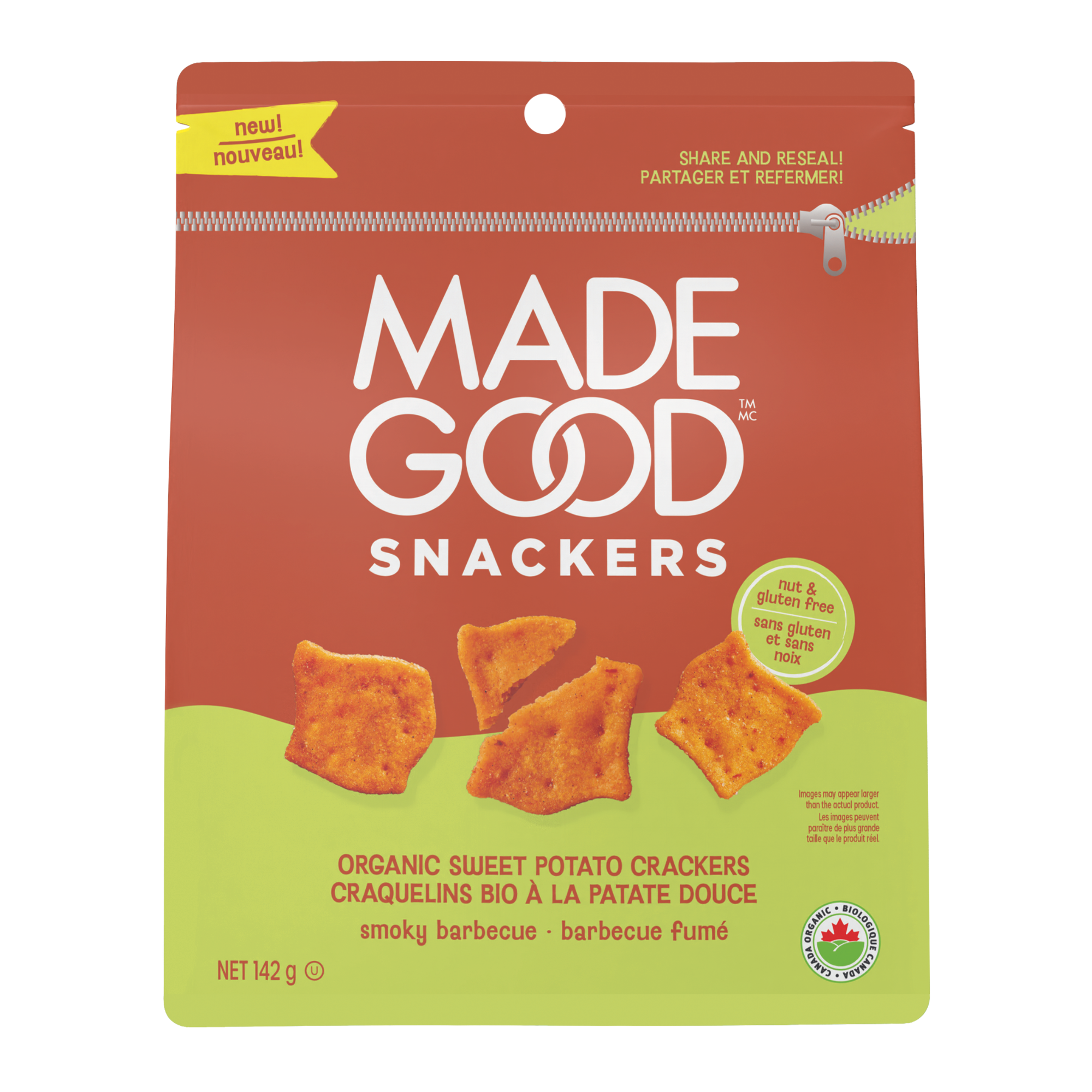 Snackers Smoky Barbecue Organic Sweet Potato Crackers – MadeGoodFoods ...