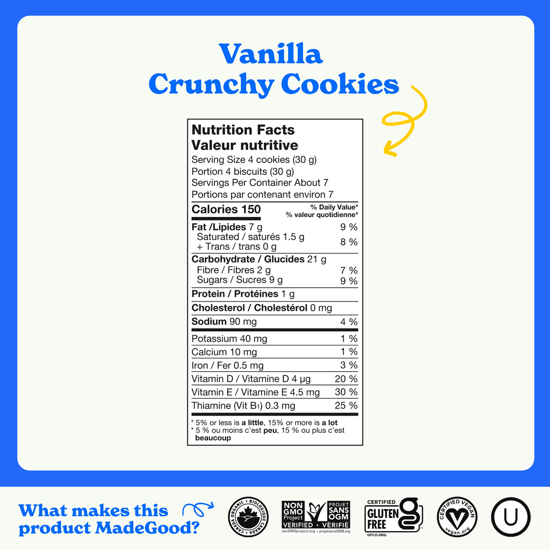 NEW! MadeGood Vanilla Crunchy Cookies | Organic, non-GMO ...