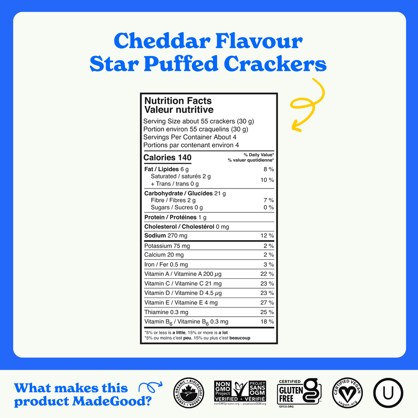 Cheddar Star Puffed Crackers (6 Count) | Organic, non-GMO snacks ...